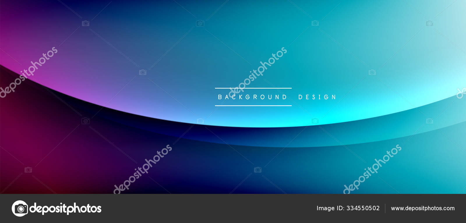 Wave liquid style lines with shadows and light on gradient background ...