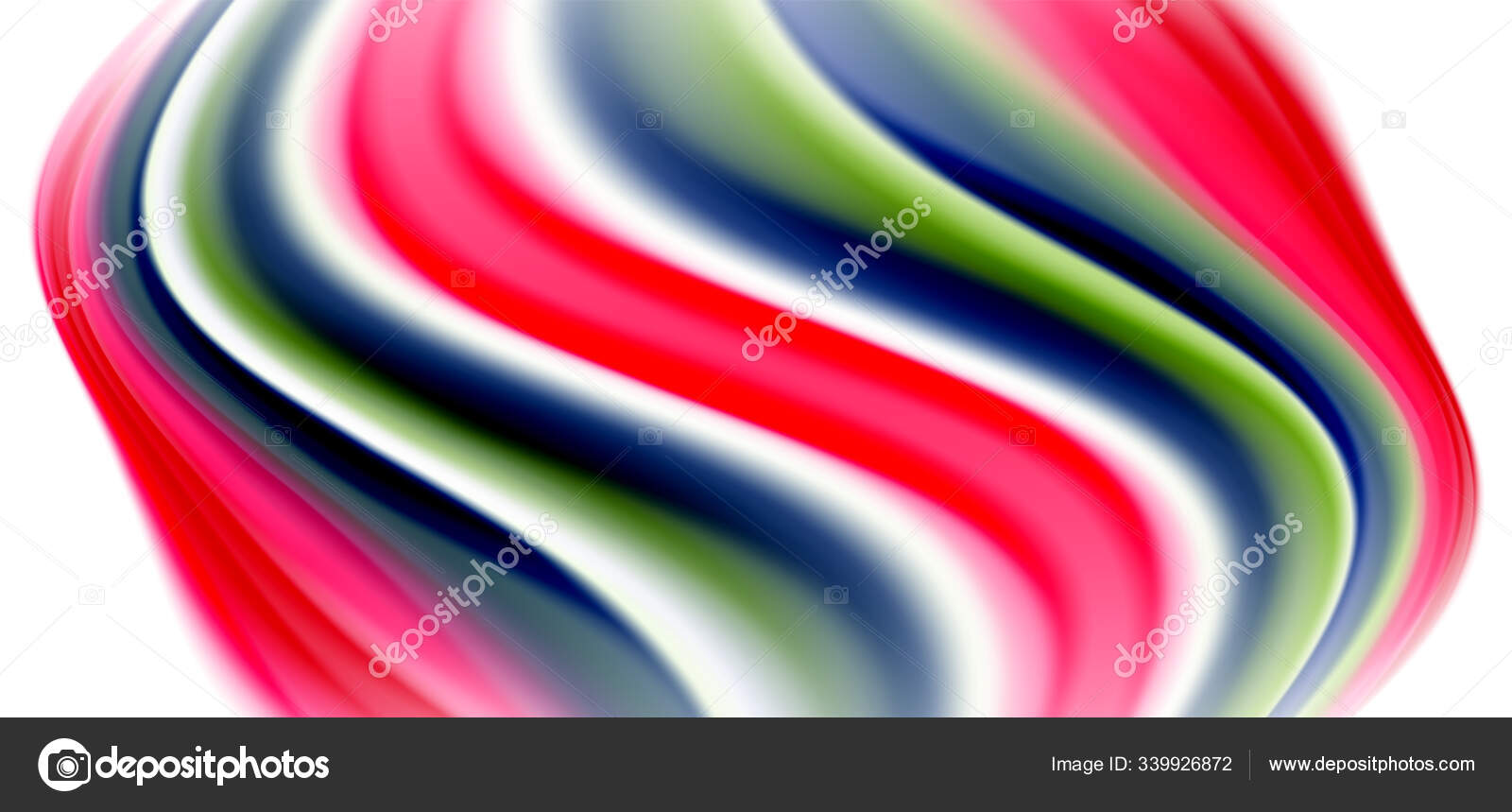 Silk smooth lines on white, liquid fluid color waves. Vector ...