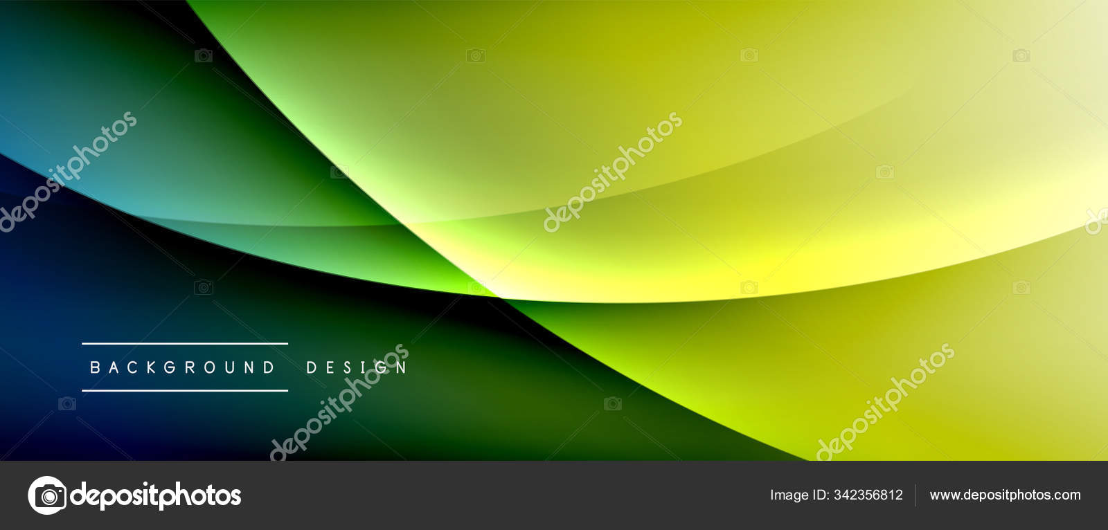 Wave liquid style lines with shadows and light on gradient background ...