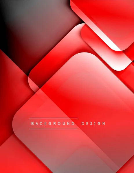 Rounded squares shapes composition geometric abstract background. 3D ...
