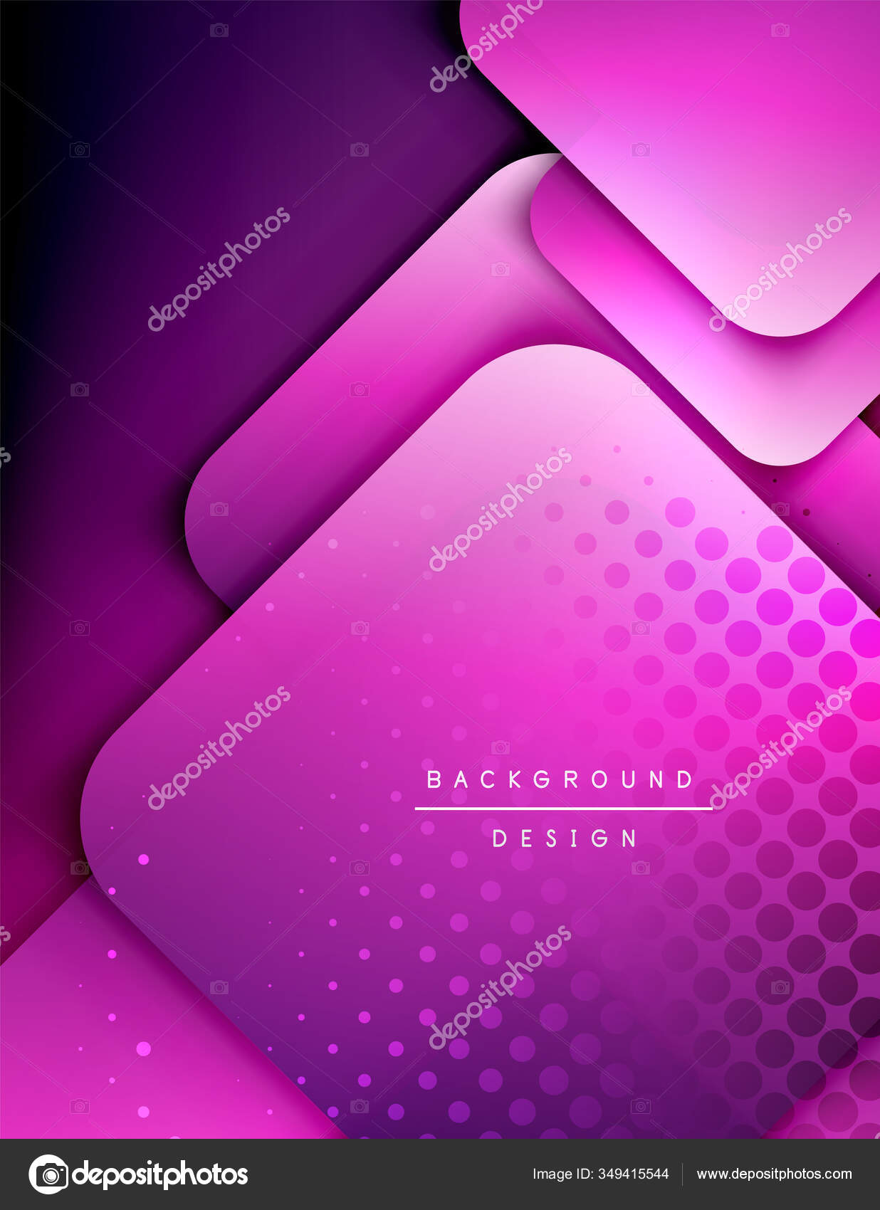 Rounded squares shapes composition geometric abstract background. 3D ...