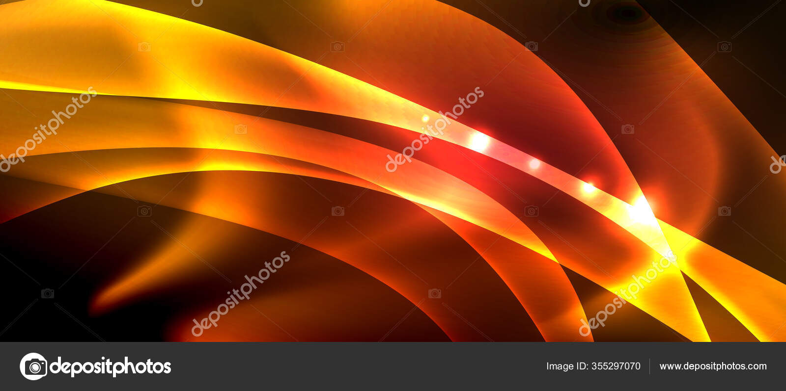 Abstract background. Shiny design neon waves with light effects, techno ...