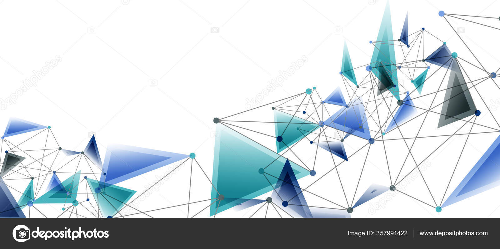 Line points connections, triangular technology design. Abstract ...