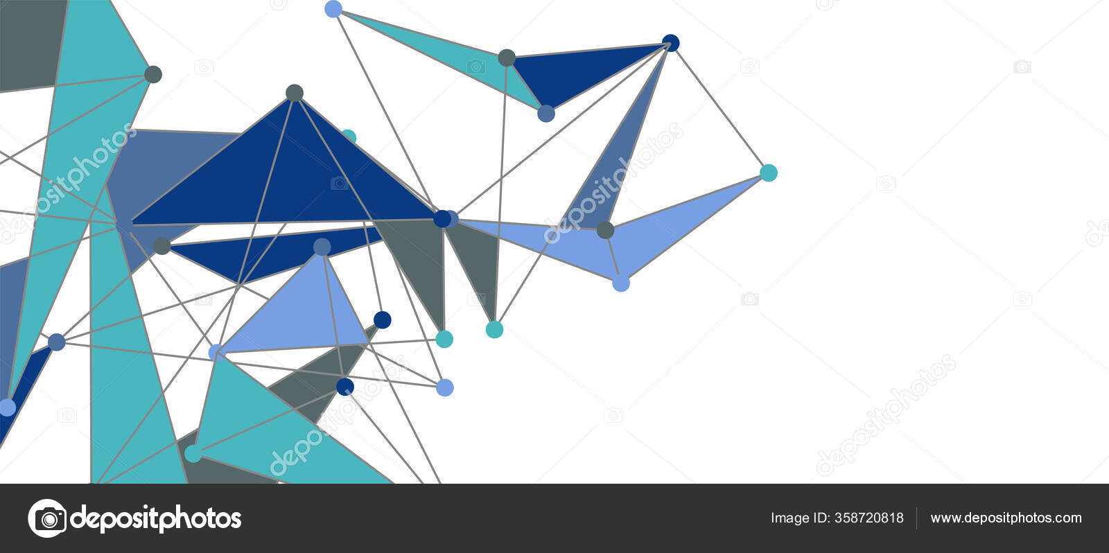 Line points connections, triangular technology design. Abstract ...