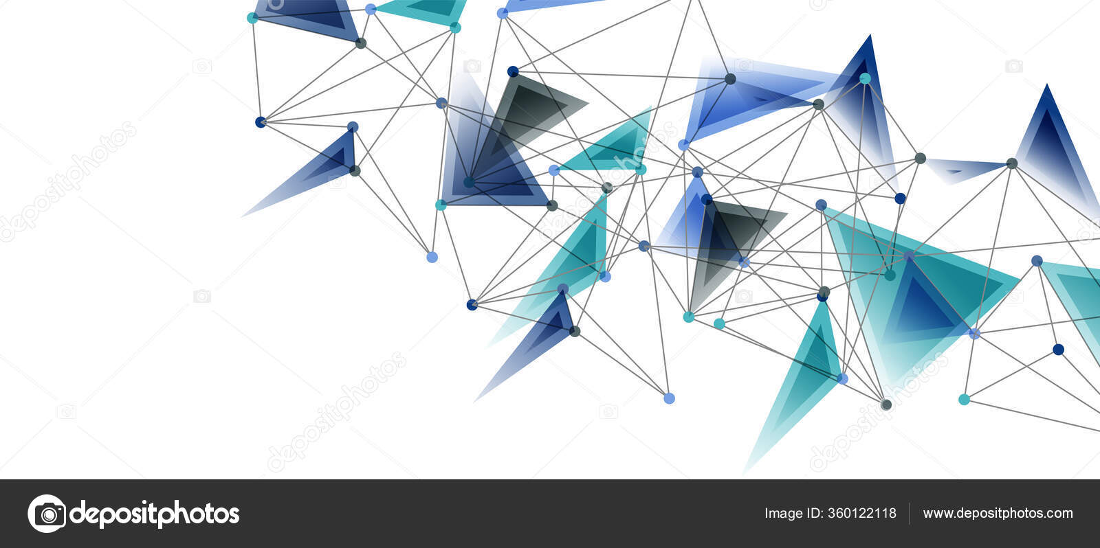 Line points connections, triangular technology design. Abstract ...