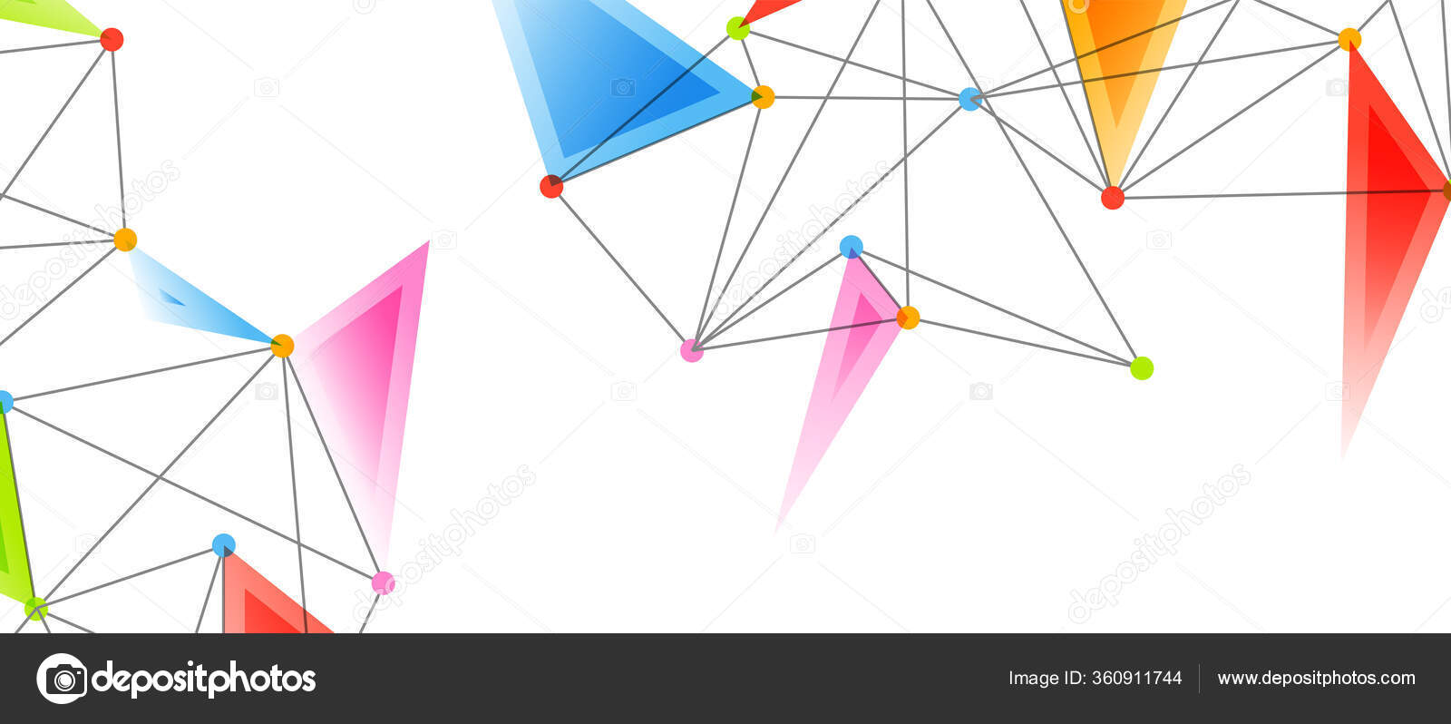Line points connections, triangular technology design. Abstract ...