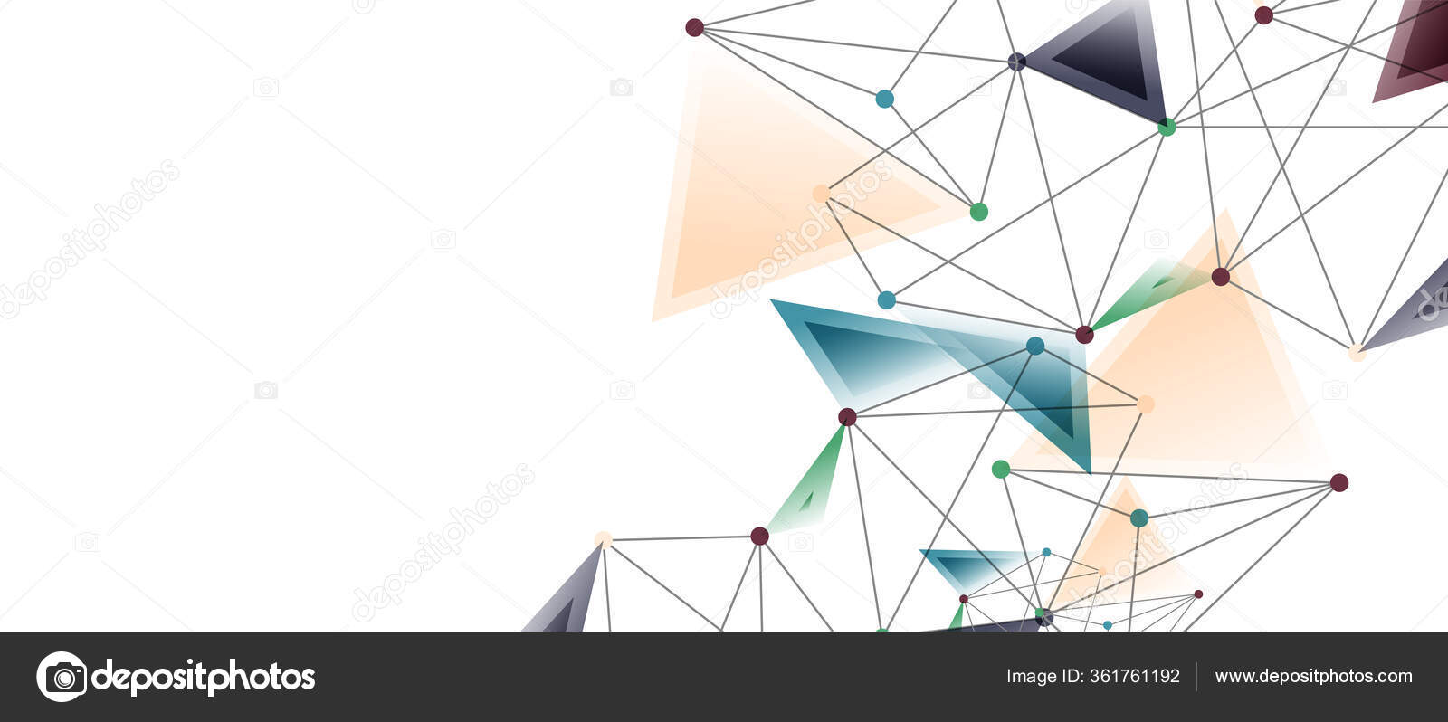 Line points connections, triangular technology design. Abstract ...