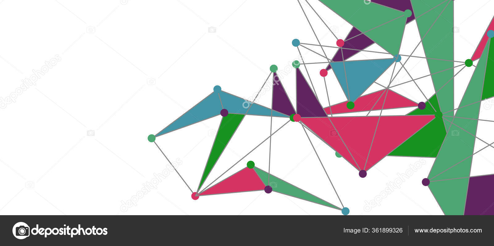 Line points connections, triangular technology design. Abstract ...