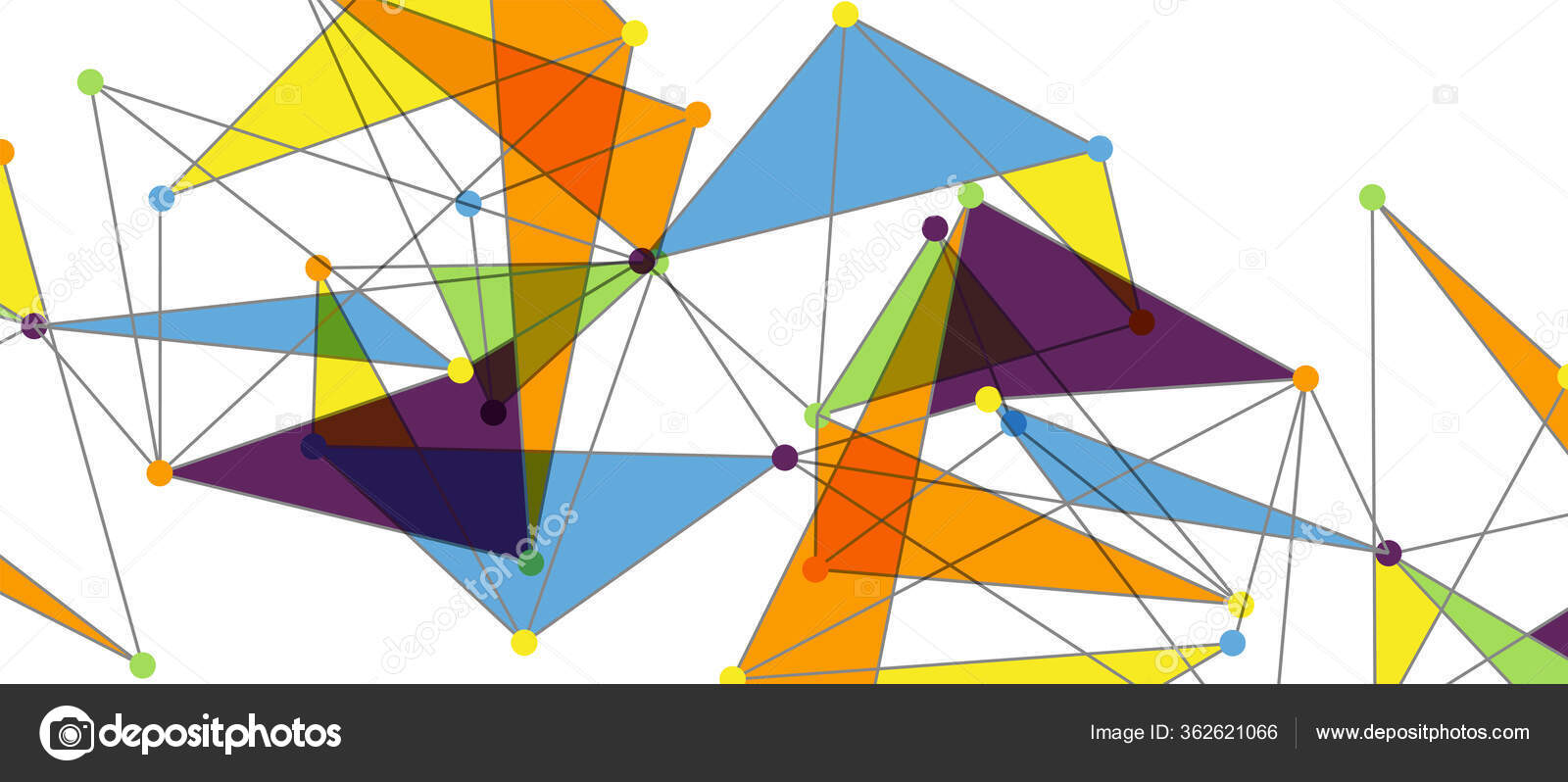 Line points connections, triangular technology design. Abstract ...
