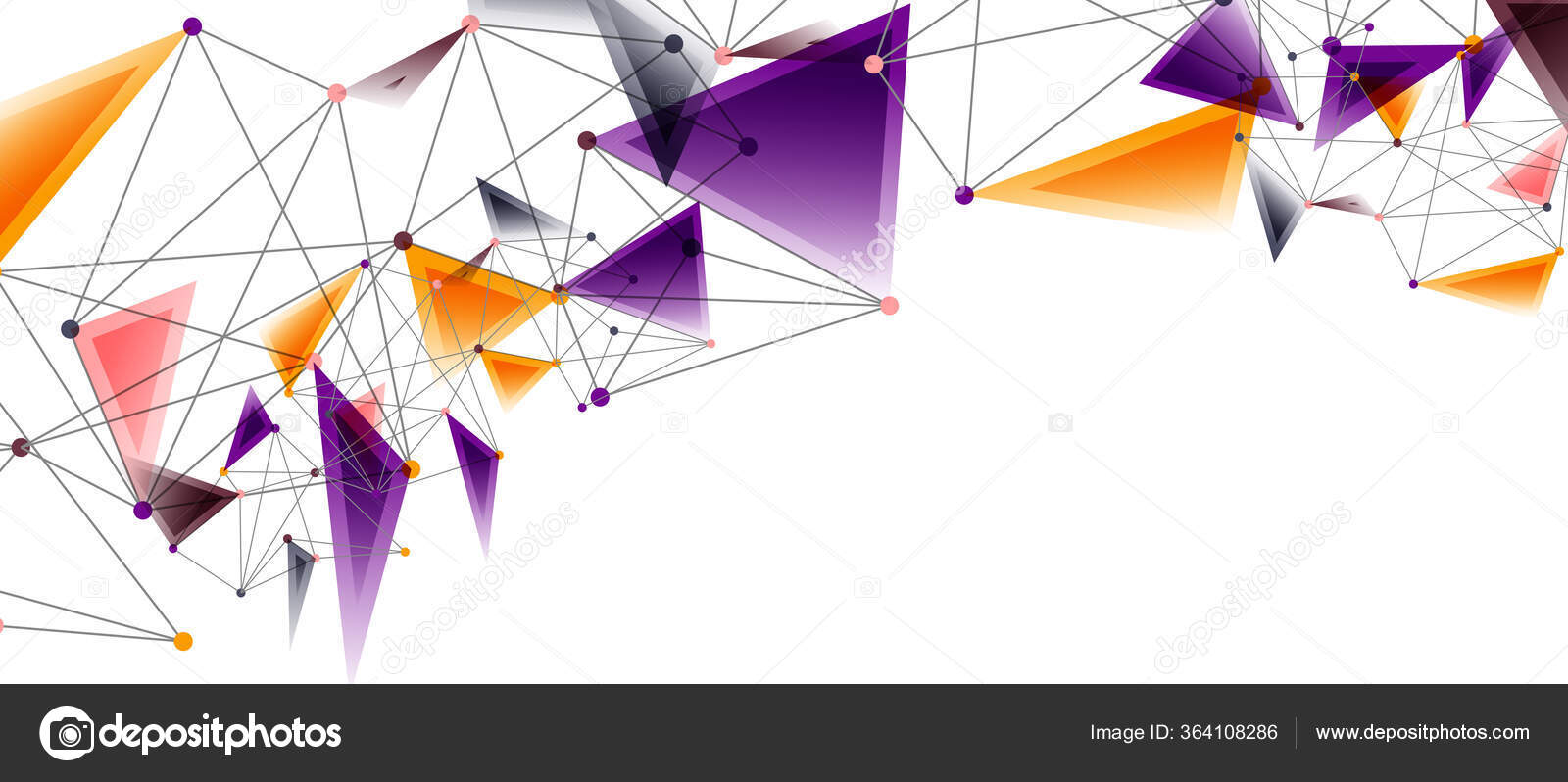 Line points connections, triangular technology design. Abstract geometric background Stock ...