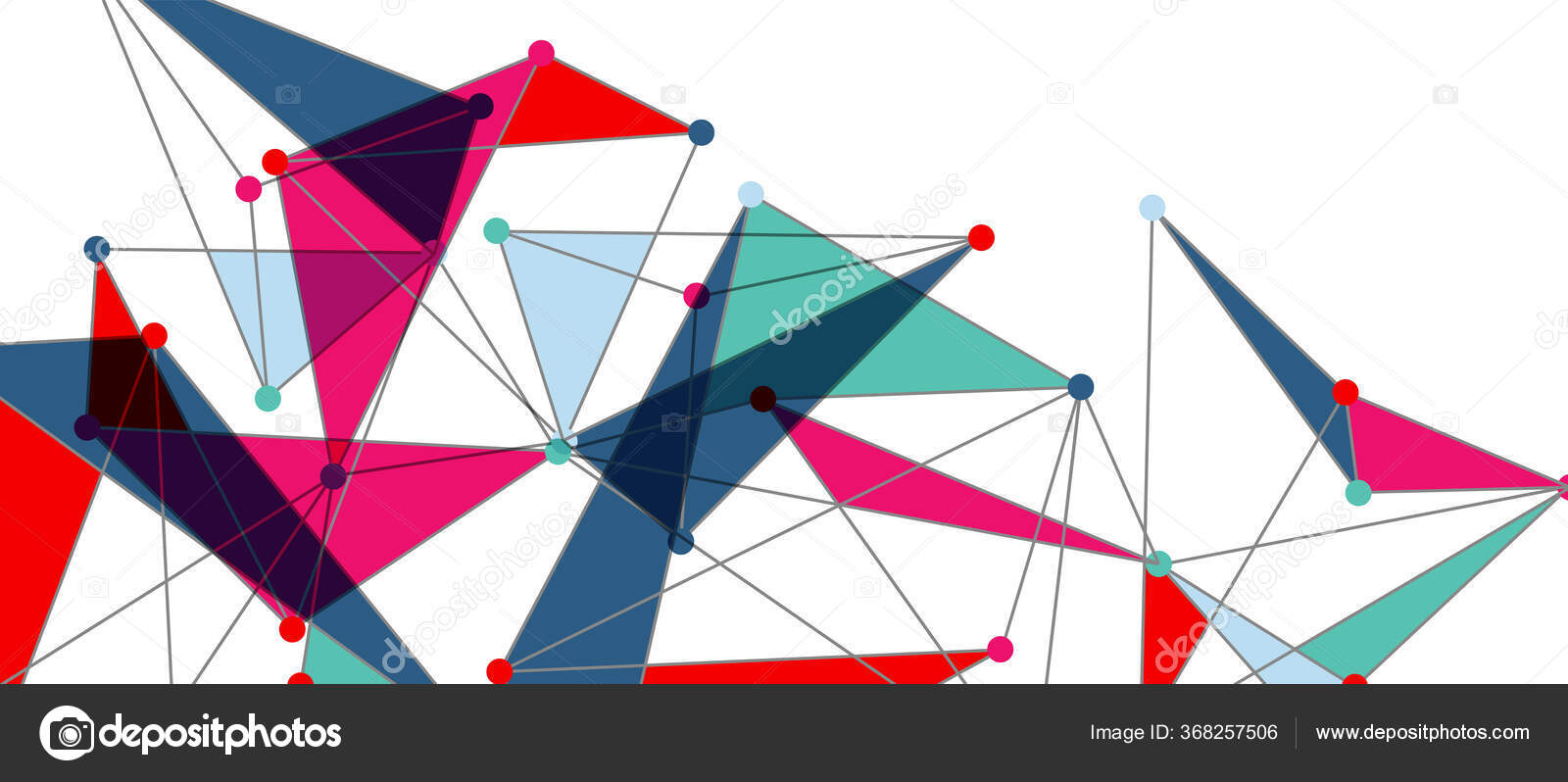 Line points connections, triangular technology design. Abstract ...