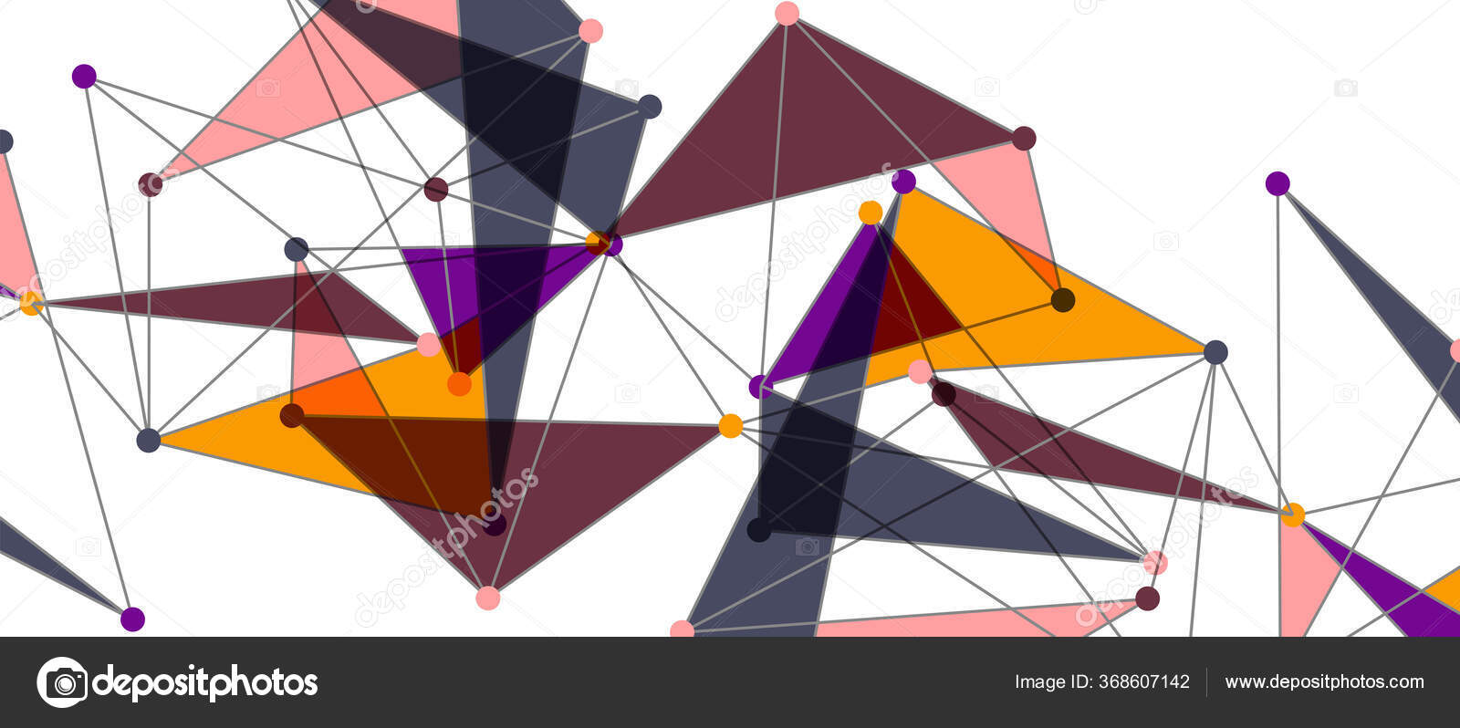 Line points connections, triangular technology design. Abstract ...