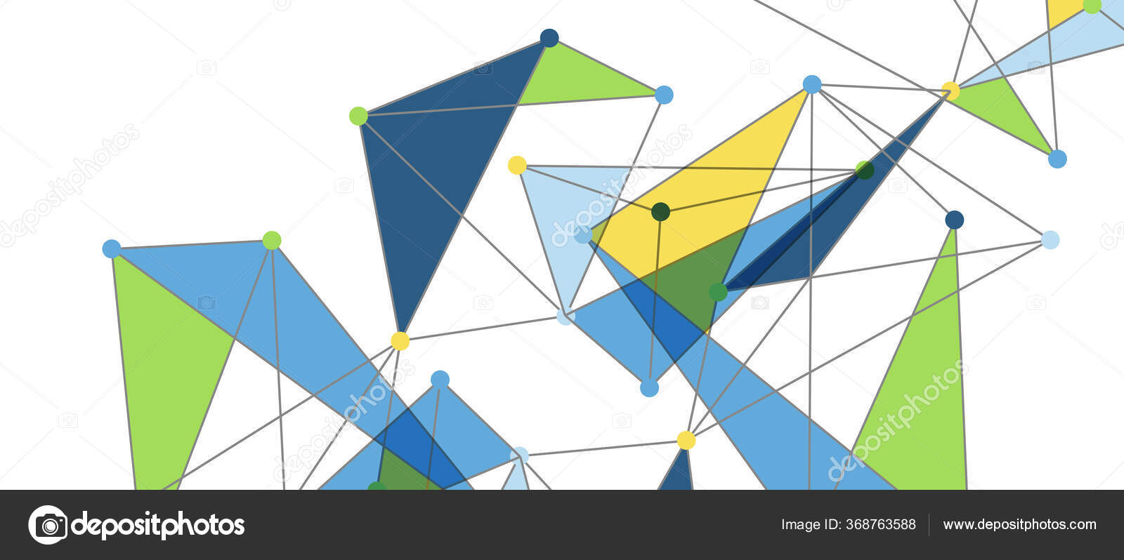 Line points connections, triangular technology design. Abstract ...