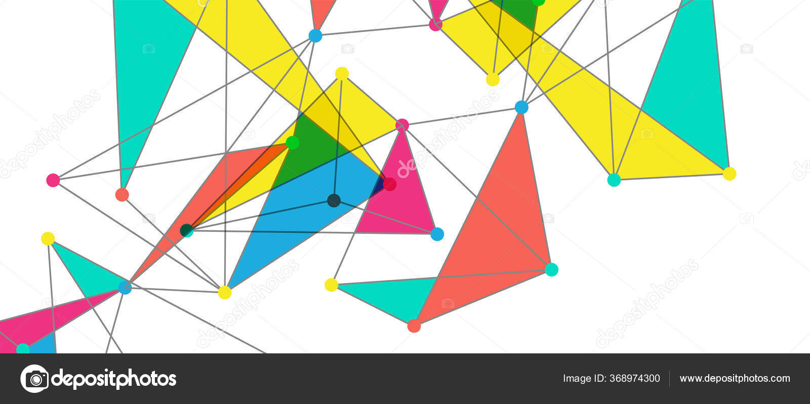Line points connections, triangular technology design. Abstract geometric background Stock ...