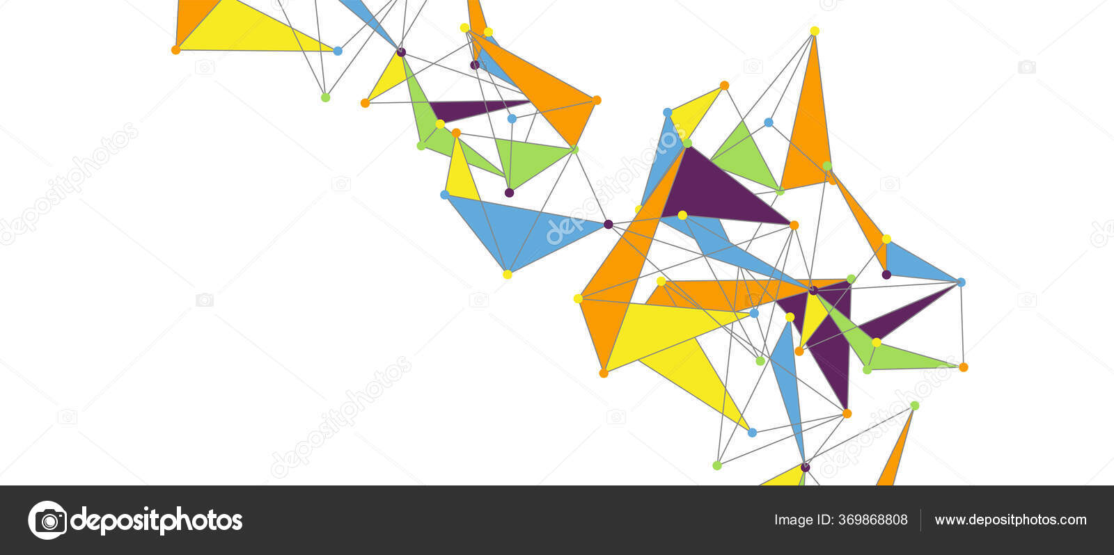 Line points connections, triangular technology design. Abstract ...