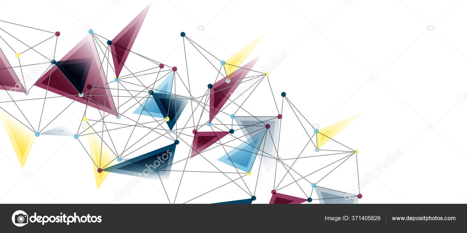 Line points connections, triangular technology design. Abstract geometric background Stock ...