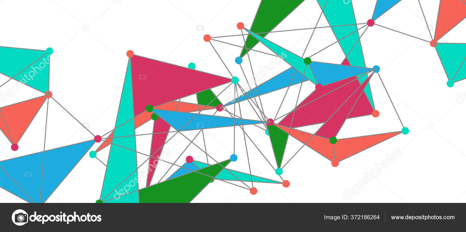 Line points connections, triangular technology design. Abstract ...