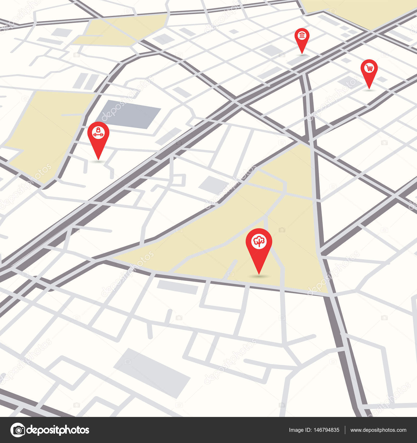 Vector city map Stock Vector by ©mooo 146794835