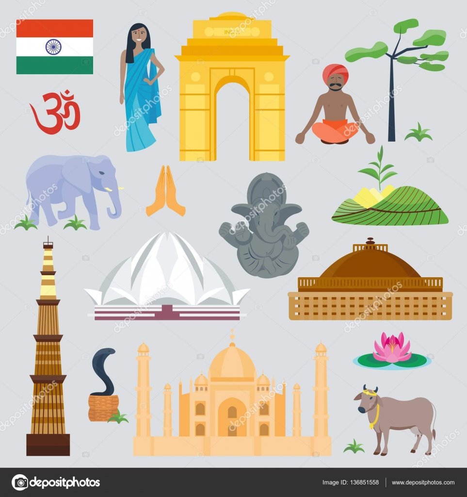 India travel vector icons. Stock Vector by ©vectordreamsmachine #136851558