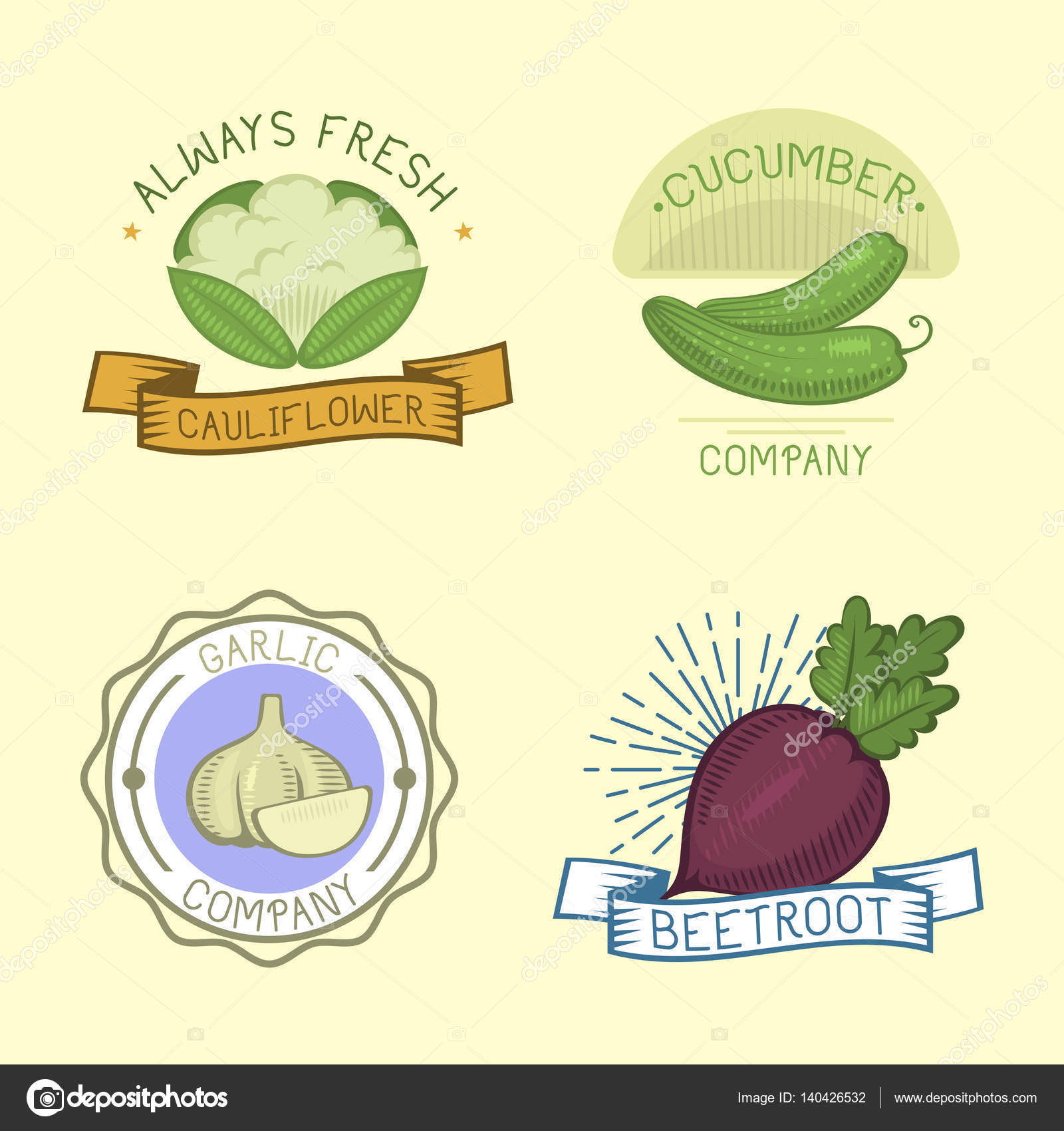Vector vegetables label template icon. Stock Vector by ...