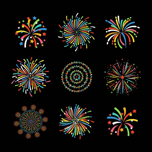 Firework different shapes colorful festive vector. Stock Vector Image ...