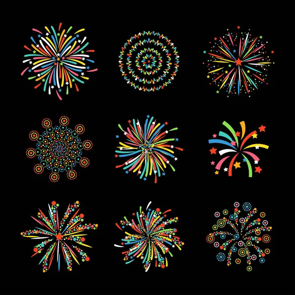 Firework different shapes colorful festive vector. Stock Vector Image ...
