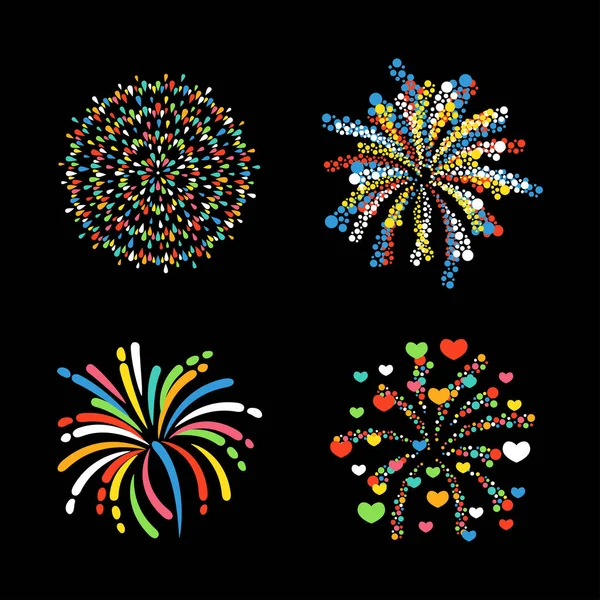 Firework different shapes colorful festive vector. Stock Vector Image ...
