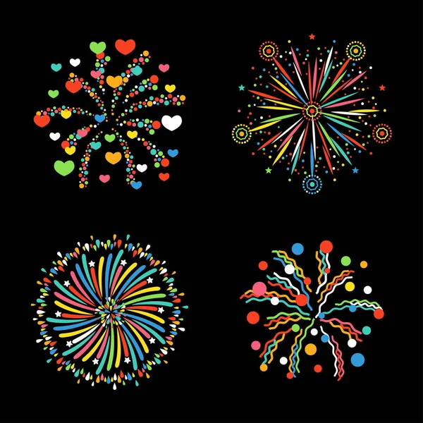 Firework different shapes colorful festive vector. Stock Vector Image ...