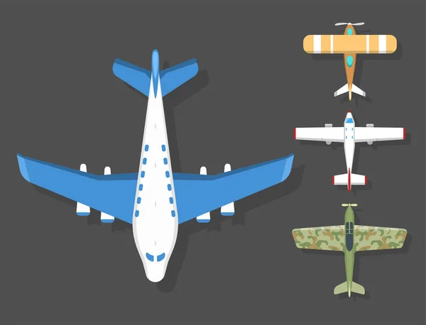Vector fast airplane illustration plane top view trip and aircraft ...