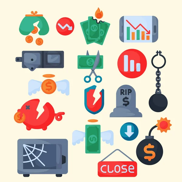 Crisis symbols concept problem economy banking business finance design ...