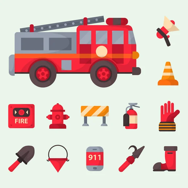Fire safety round pattern vector illustration. Firefighting equipment ...