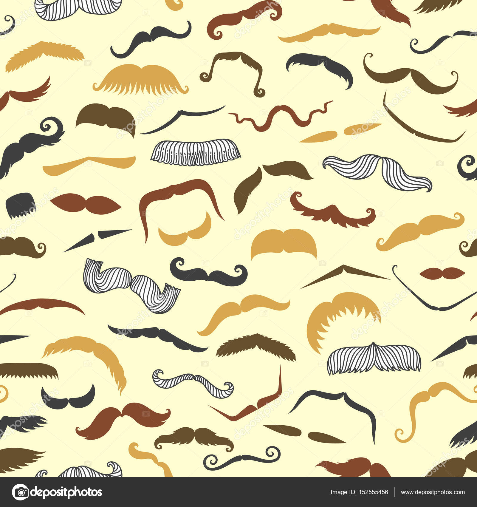 Vector mustache silhouette isolated seamless pattern Stock Vector by ©vectordreamsmachine 152555456