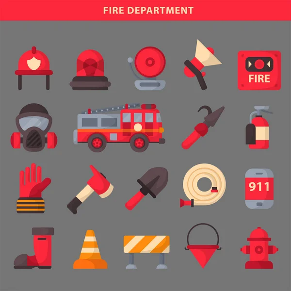 Equipo de seguridad contra incendios herramientas de emergencia bombero seguro peligro protecci ...