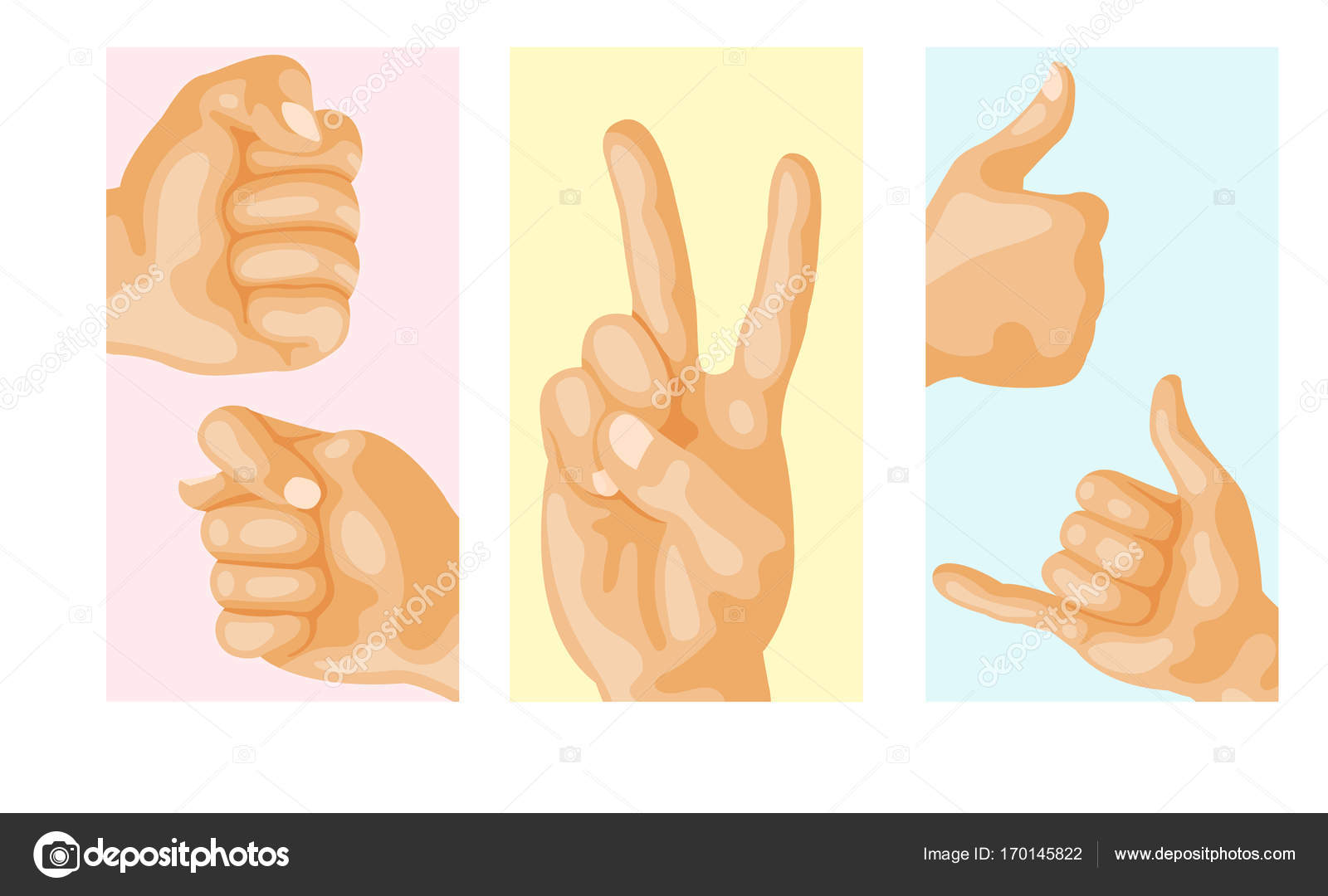 Hands deaf-mute different gestures human layout card design arm people ...