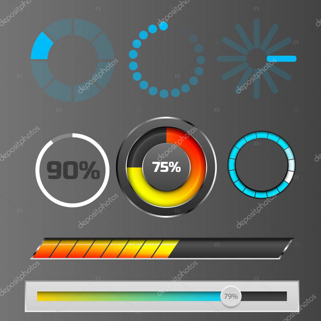 Indicadores de barras de carga de progreso descargar progreso ui-ux diseño de interfaz web ...