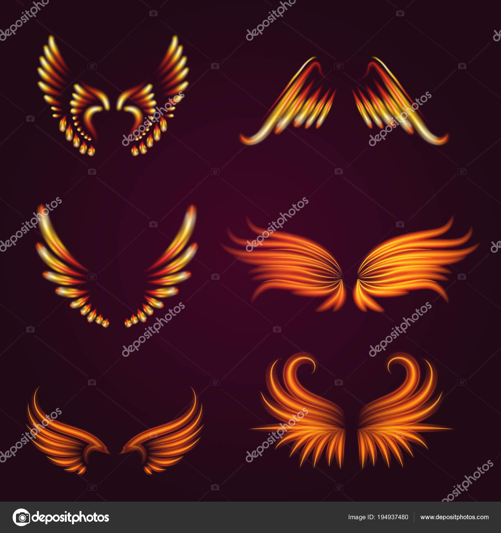 Fire Wings Vector
