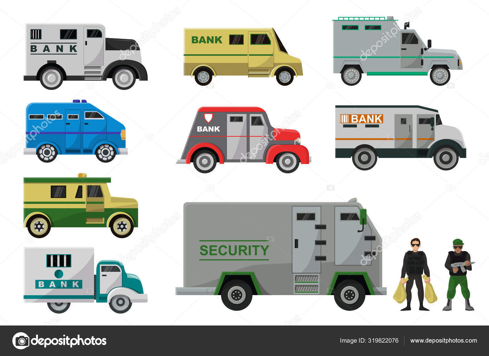 Armored vehicle vector bank cash van transport car illustration armor ...