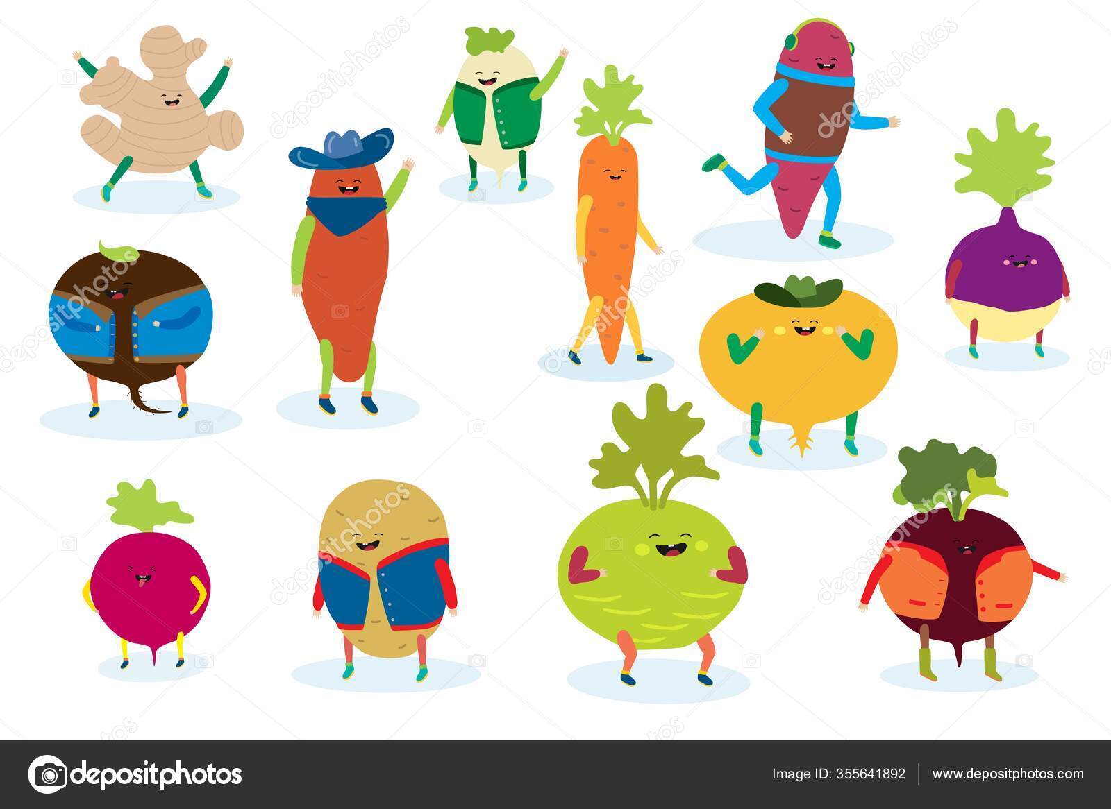 Smile food vegetable, healthy nature organic diet harvest in clothes ...