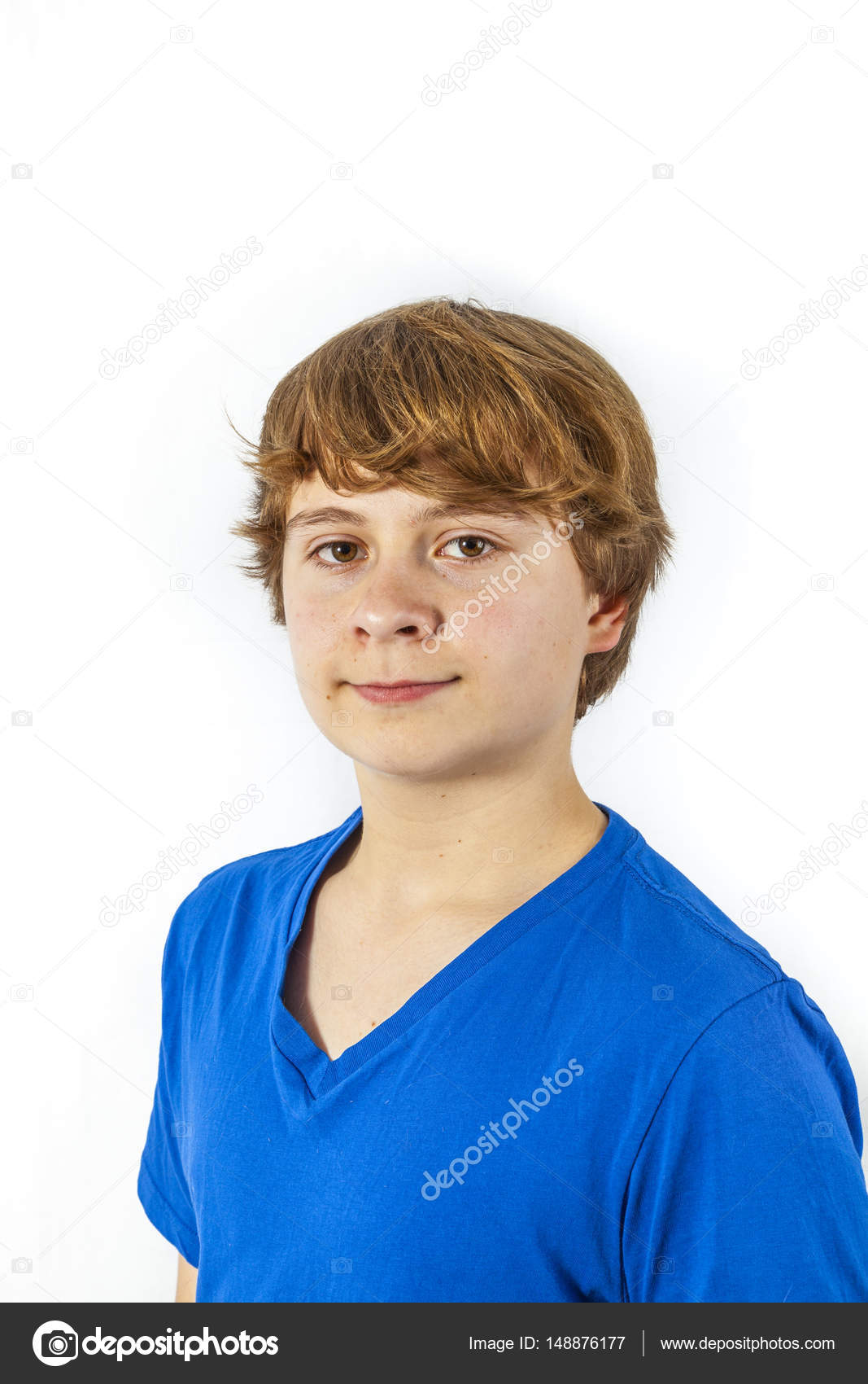 Smiling young boy isolated on white — Stock Photo © Hackman #148876177