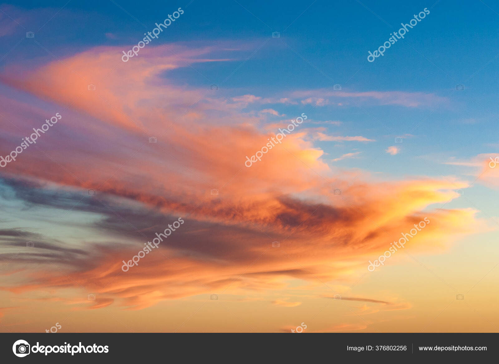 Spectacular Sunset Soft Clouds Desert Sky Stock Photo by ©Hackman 376802256