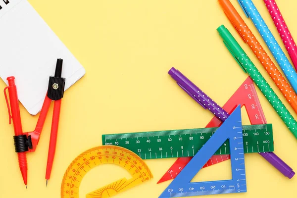 Multicolored pen, rulers and notebook — Stock Photo © akiyoko74 #158765820