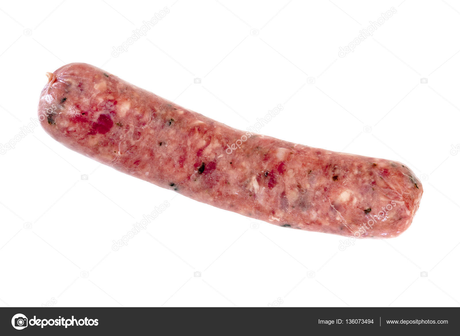 Single Raw Sausage Isolated on White Stock Photo by ©robynmac 136073494