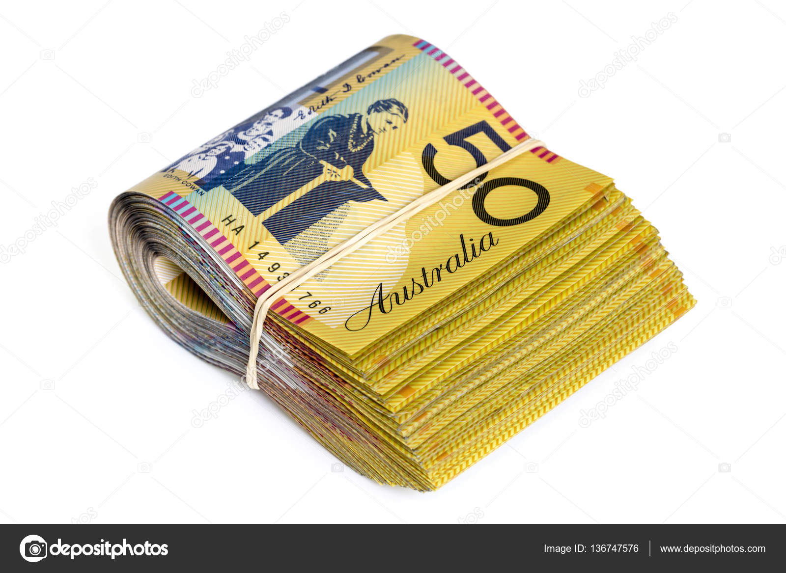 Bundle of Australian Money Isolated on White Stock Photo by ©robynmac ...