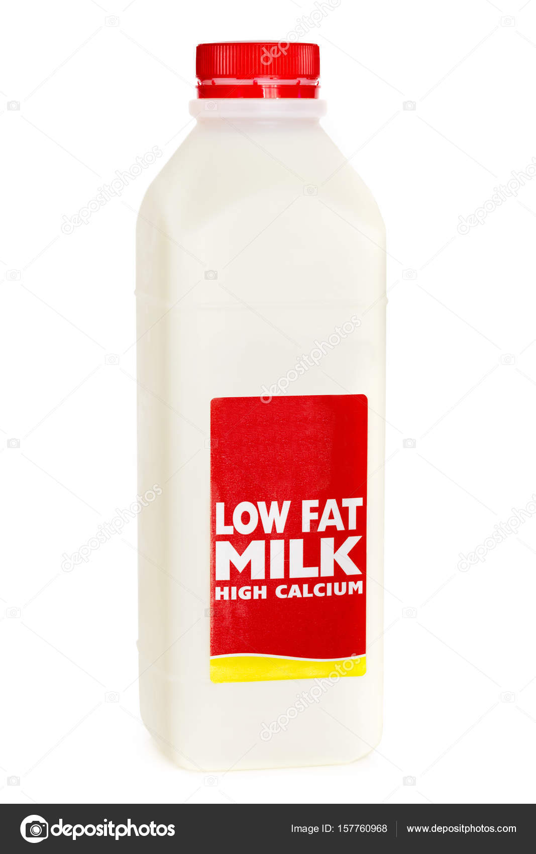 Bottle of Low Fat Milk Isolated on White — Stock Photo © robynmac ...