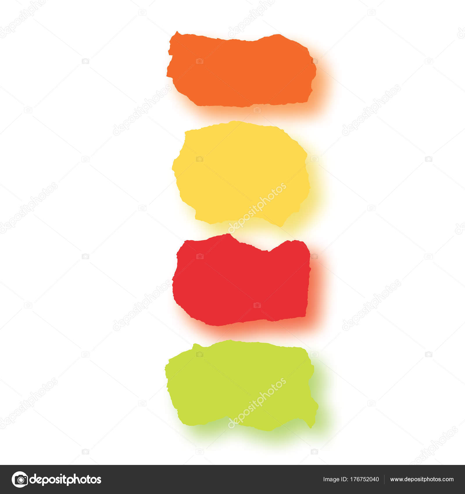 Rip Papercolorful Banner Set Vector Illustration — Stock Vector ...