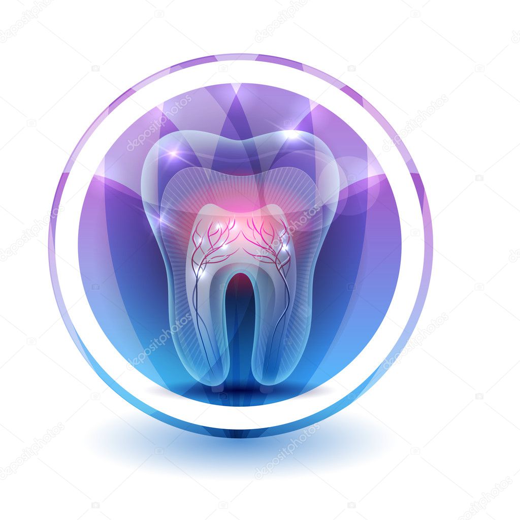 Tooth treatment symbol, round shape Stock Vector Image by ©megija ...