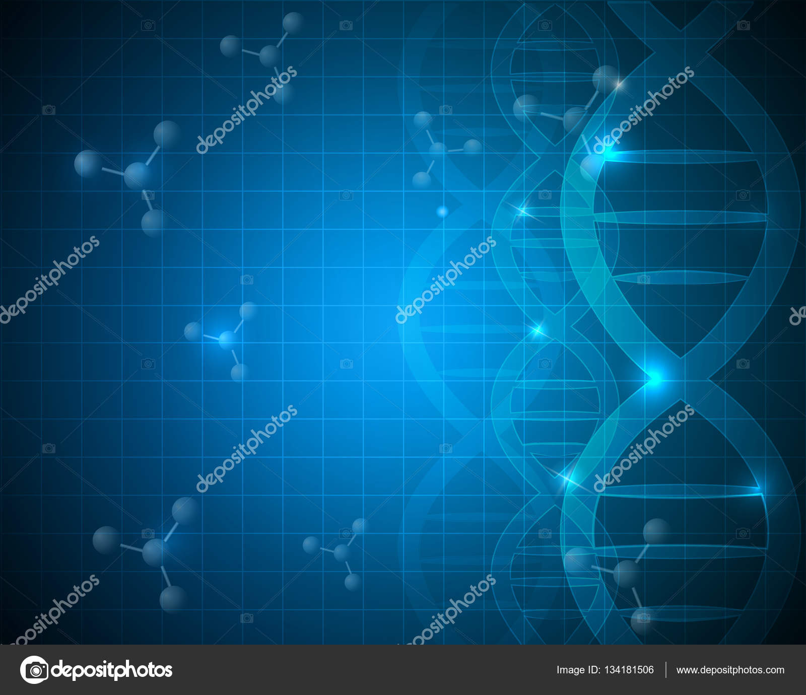 Abstract scientific DNA and molecule background design Stock Vector ...