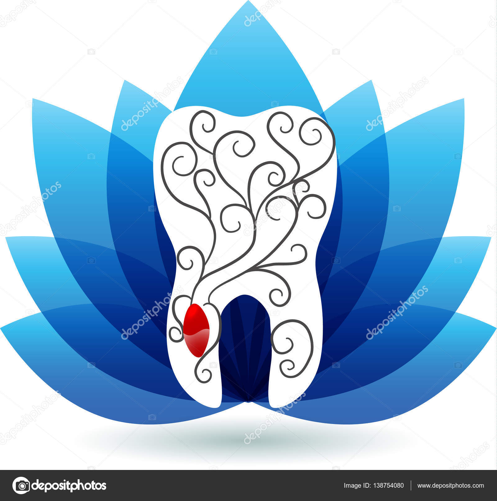 Beautiful abstract tooth illustration, seed and plant from roots Stock ...