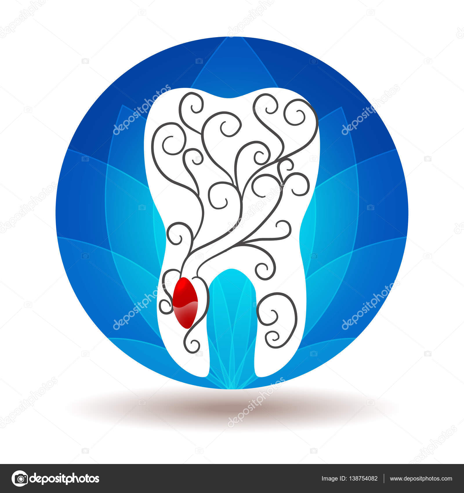Beautiful abstract tooth illustration, seed and plant from roots Stock ...