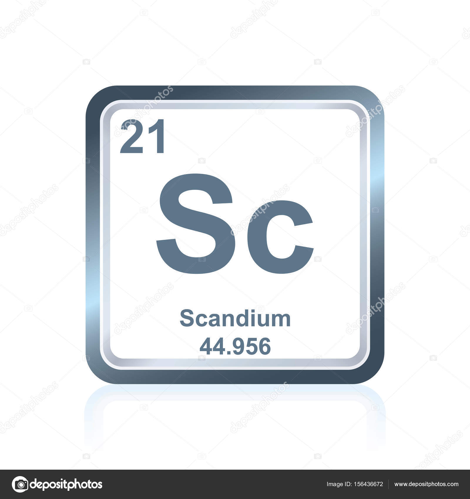 Escandio de elementos químicos de la tabla periódica Vector de stock ...